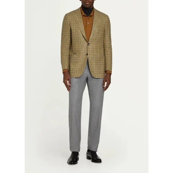 Kiton Cashmere Micro-plaid Single-breasted Sport Coat