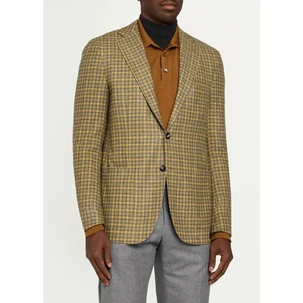 Kiton Cashmere Micro-plaid Single-breasted Sport Coat