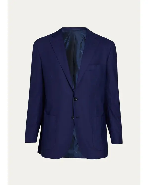 Kiton Wool Solid Single-breasted Sport Coat