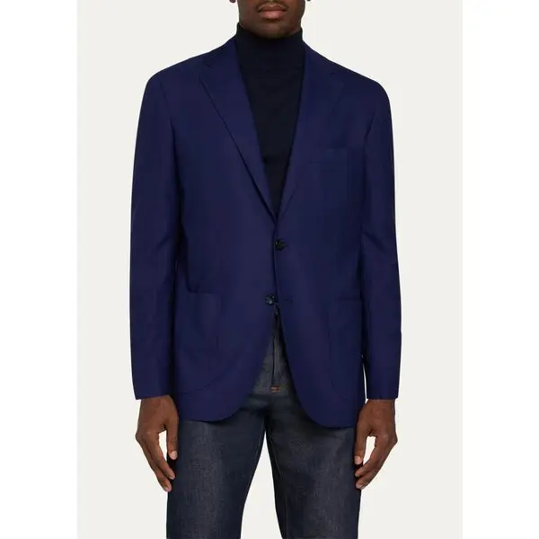 Kiton Wool Solid Single-breasted Sport Coat