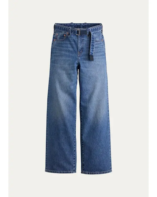 Sacai X Levi's Wide-leg Belted Jeans