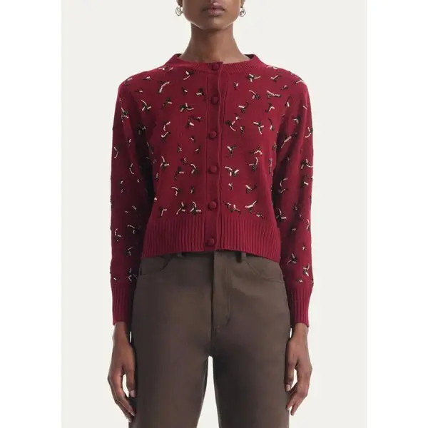 Altuzarra Vaughn Beaded Wool Crewneck Sweater