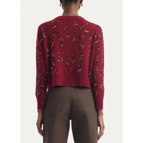 Altuzarra Vaughn Beaded Wool Crewneck Sweater