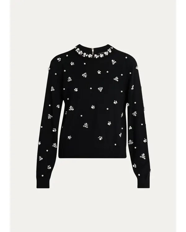 Alice + Olivia Carolee Embellished Crewneck Sweater