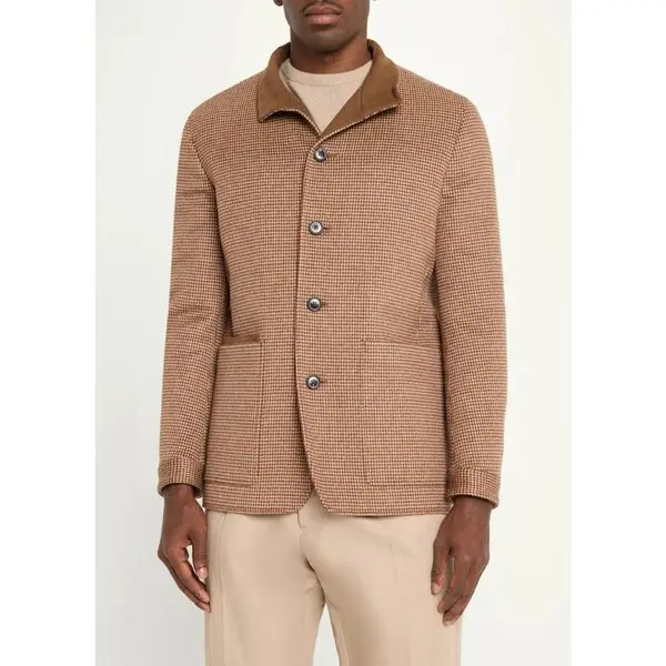 Zegna Houndstooth Wool-blend Jacket
