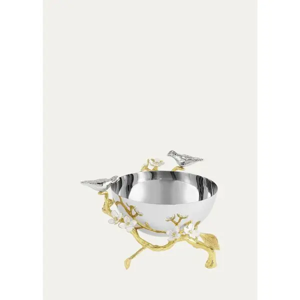 Michael Aram Lovebirds Silver & Gold Nut Bowl