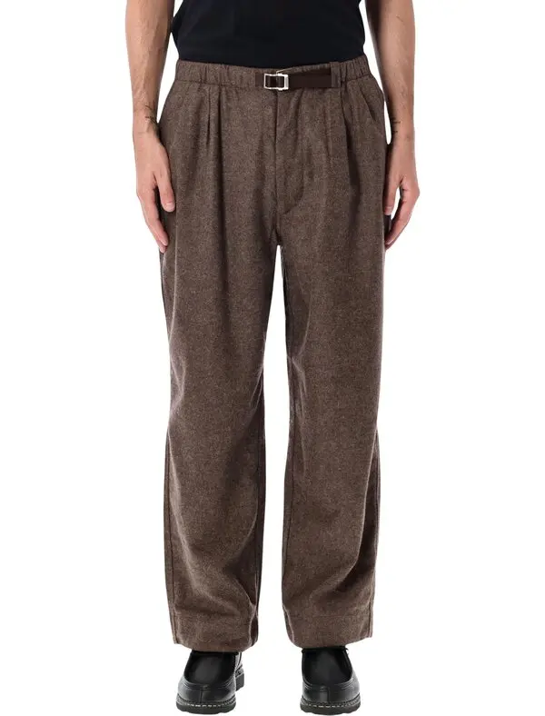 Nanamica Pleated Wide-leg Trousers With Belt