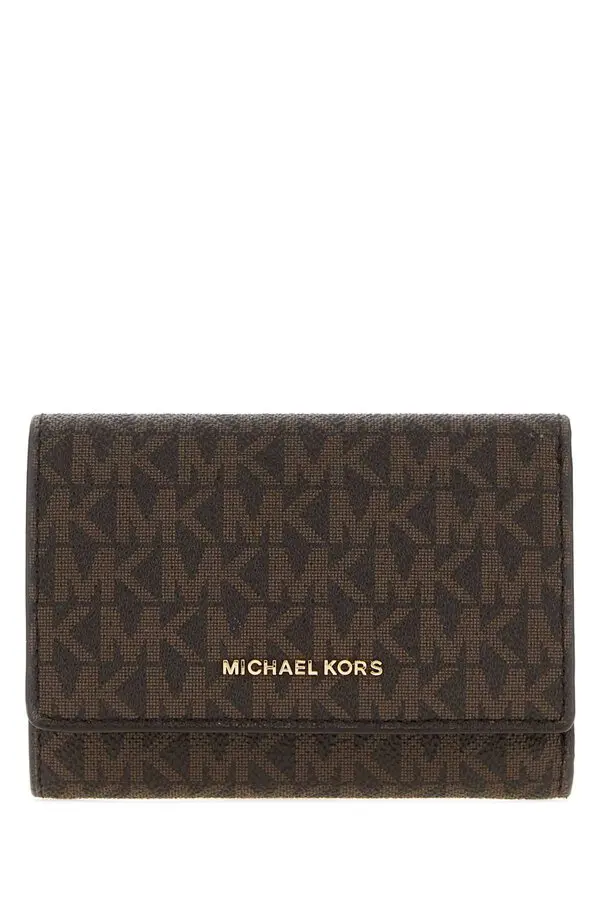 Michael Kors Canvas Mini Wallet With Gold-tone Hardware - Printed