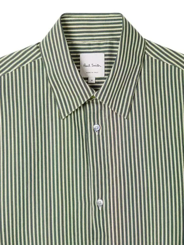 Paul Smith Stripe Oversized Cotton-silk Shirt - Green