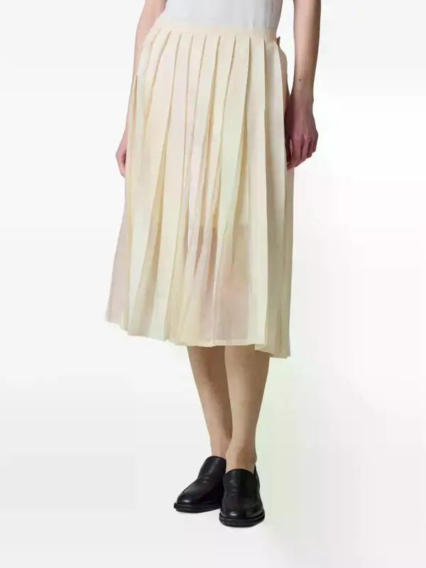 Paul Smith Ecru Cotton-silk Organza Pleated Skirt