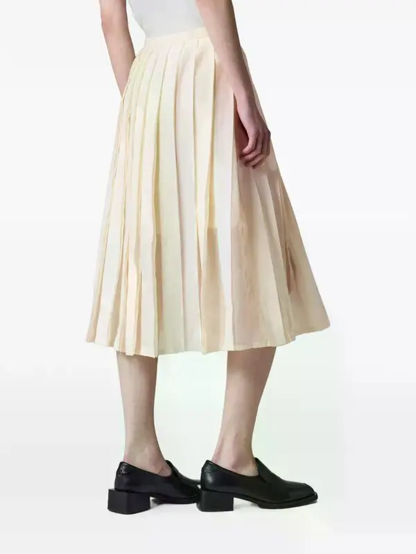 Paul Smith Ecru Cotton-silk Organza Pleated Skirt