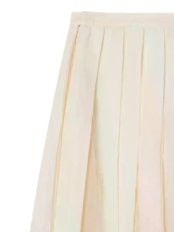 Paul Smith Ecru Cotton-silk Organza Pleated Skirt