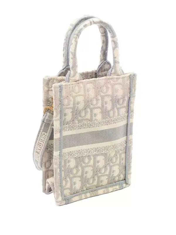 Dior 2000-2026 Mini Oblique Canvas Vertical Book Tote Satchel