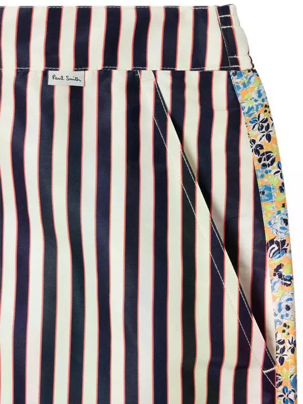 Paul Smith Floral Stripe Print Swim Shorts