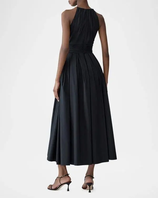 Carolina Herrera Chain-link Halter A-line Midi Dress - Black