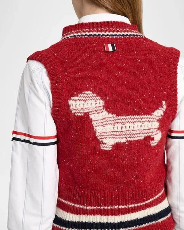 Thom Browne Hector Wool-mohair Pointelle-knit Sweater Vest