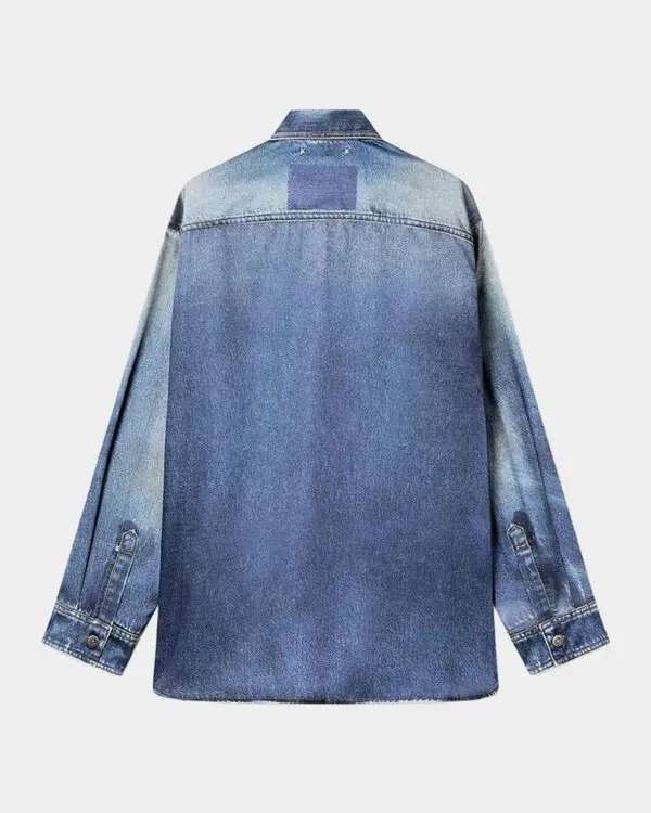 GOLDEN GOOSE Oversized Denim Over Shirt - Blue
