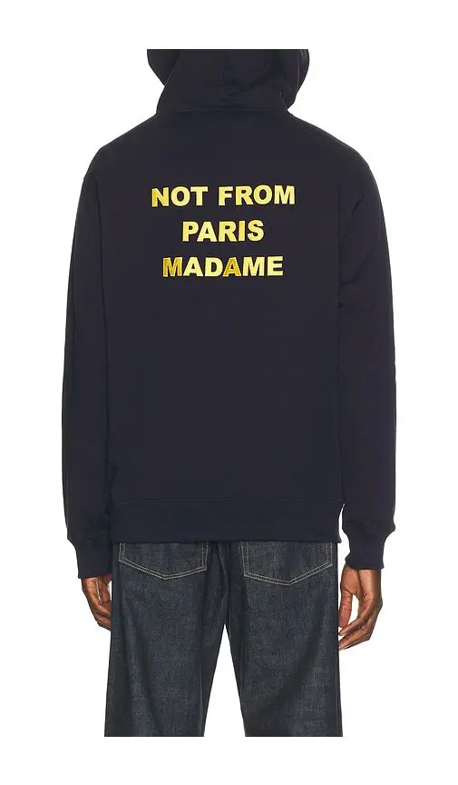 DRÃ´LE DE MONSIEUR Bold Slogan Hoodie In Blue