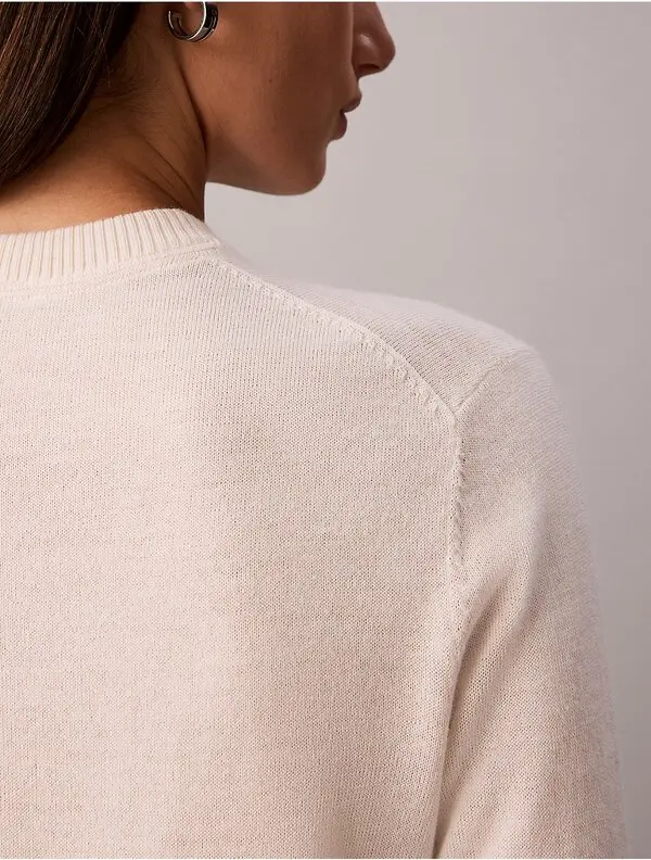 Calvin Klein Extra Fine Merino Crewneck Sweater - Vanilla