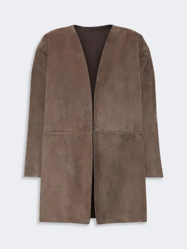 Max Mara Suede Overcoat - Mud