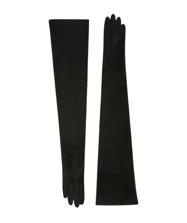 Max Mara Long Suede Gloves - Medium Grey