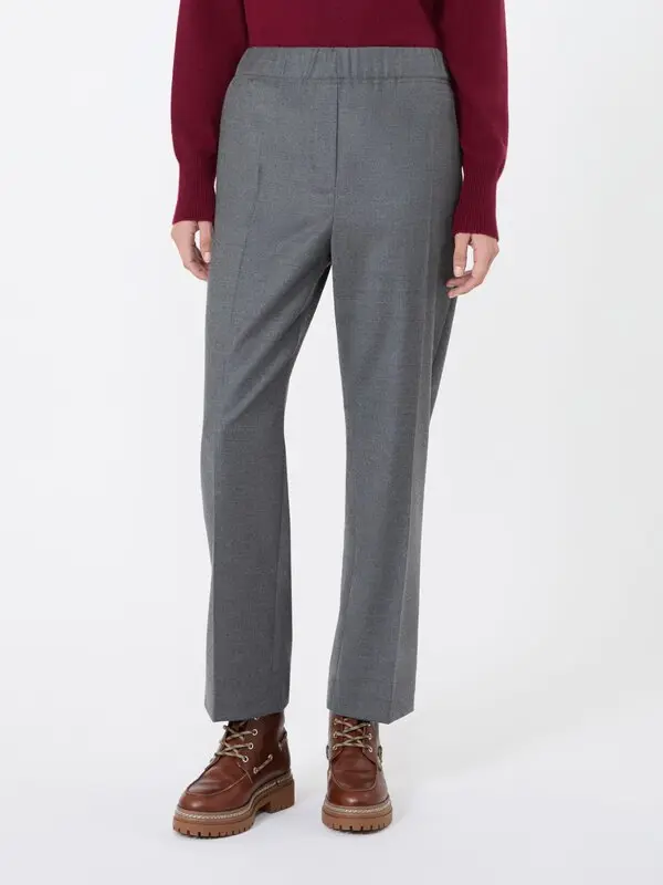 Max Mara Stretch Wool Flannel Trousers
