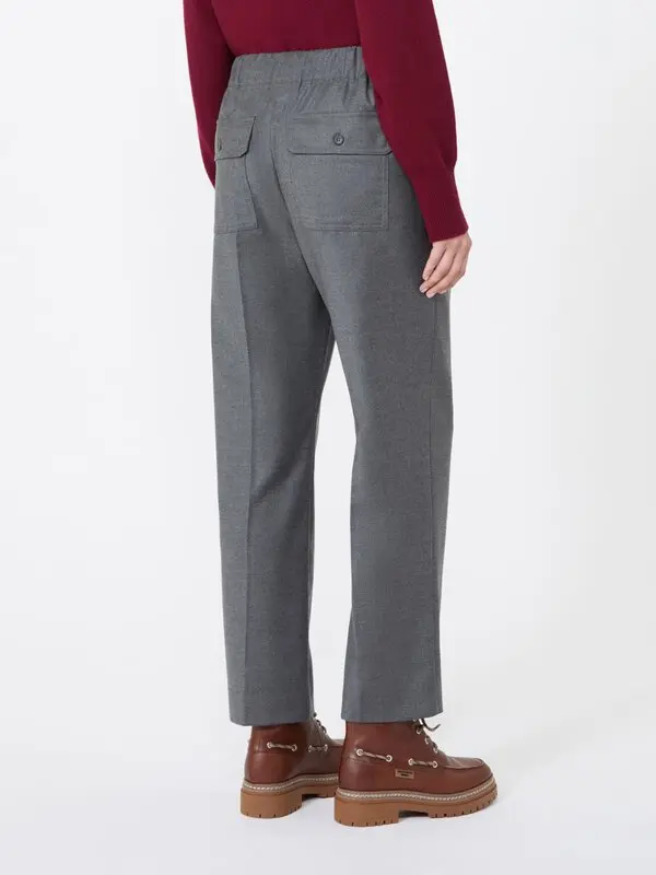 Max Mara Stretch Wool Flannel Trousers