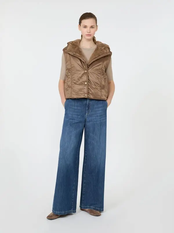 Max Mara Reversible Gilet In Water-repellent Plain-weave Fabric