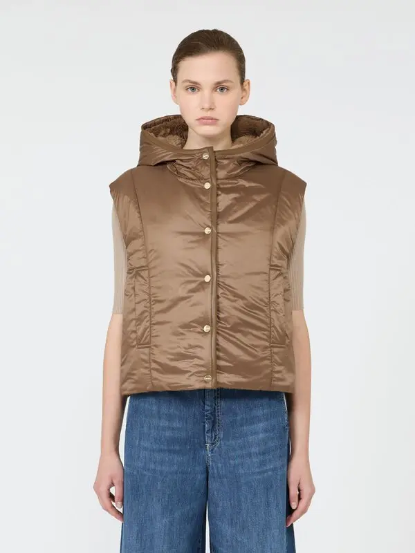 Max Mara Reversible Gilet In Water-repellent Plain-weave Fabric