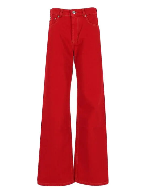 AMI Paris Wide-leg Straight Jeans - Red