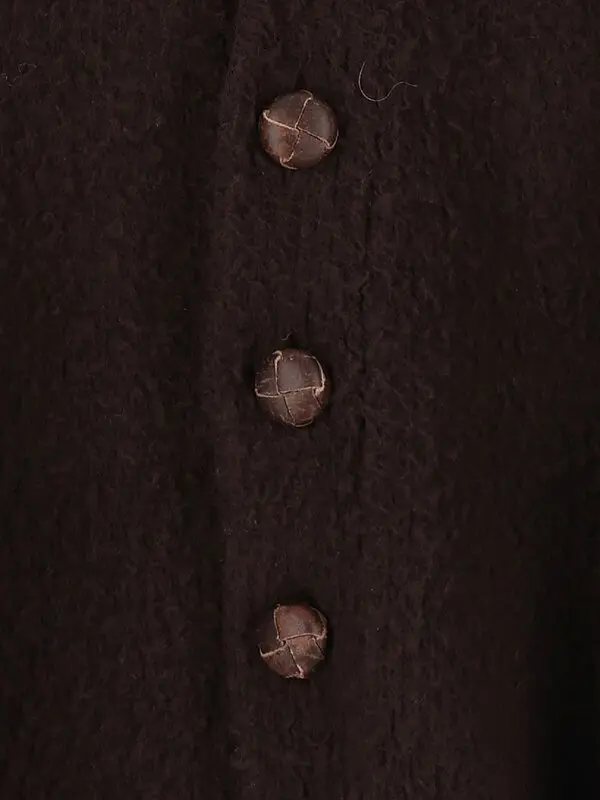 GOLDEN GOOSE Wool Cardigan With A Casentino Effect - Brown