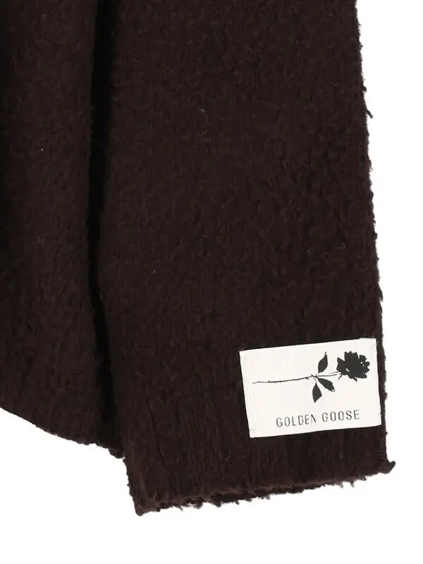 GOLDEN GOOSE Wool Cardigan With A Casentino Effect - Brown