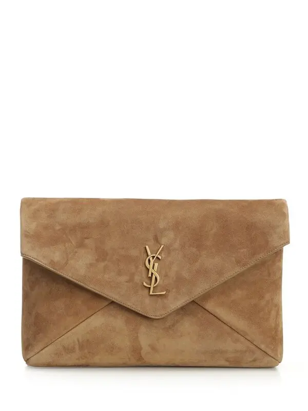 Saint Laurent Large Envelope Pouch - Brown