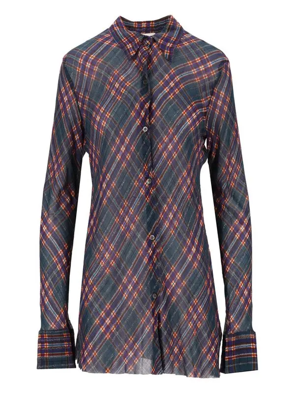 Dries Van Noten Form-fitting Lurex Shirt - Multicolor