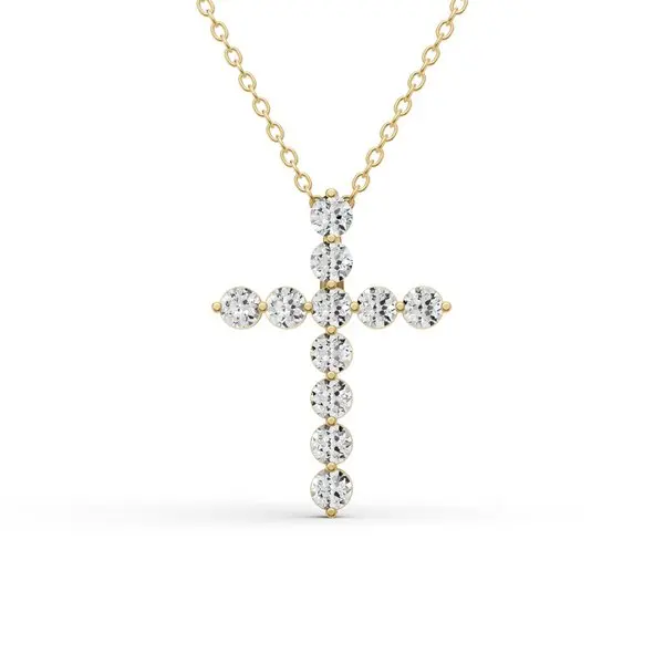 SEREIA OFFICIAL 14k Gold Necklace 4 Ct Sereia's Cross Pendant With Lab Diamonds Gold - Yellow