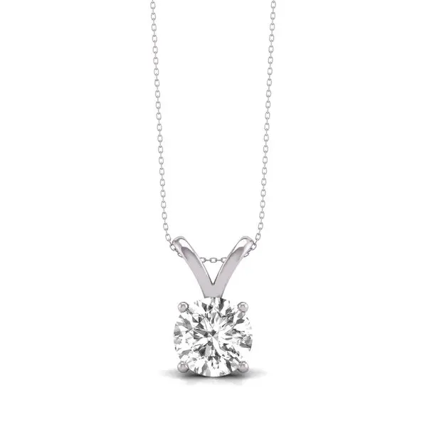 SEREIA OFFICIAL 14k Gold 2 Ct Lab-grown Diamond Classic Solitaire Pendant White Gold