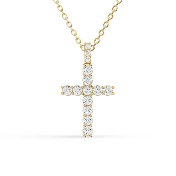 SEREIA OFFICIAL 14k Gold 2.5 Ct Cross Pendant Necklace Of Sereia Gold - Yellow
