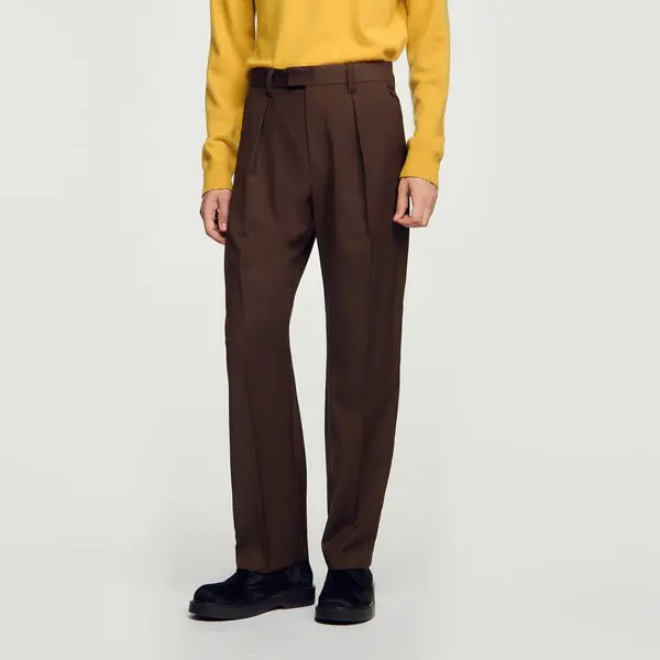 Sandro Wide-leg Wool Trousers