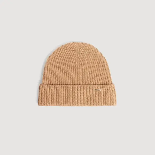 Sandro Wool And Cashmere Hat - Camel