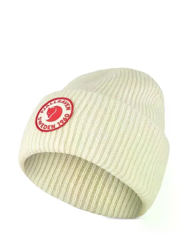 Fjallraven Logo-patch Ribbed-knit Beanie Hat - Neutrals