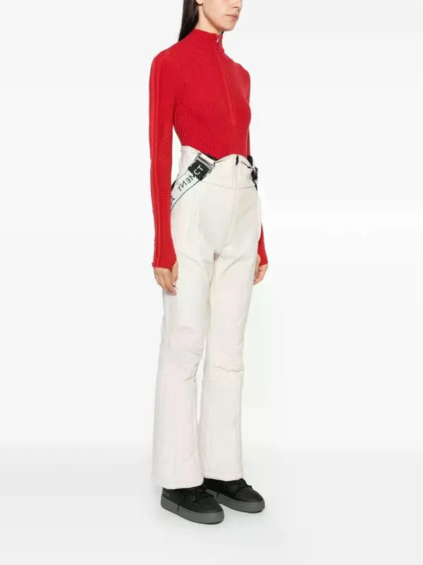 Perfect Moment Ribbed-knit Zip-up Base Layer