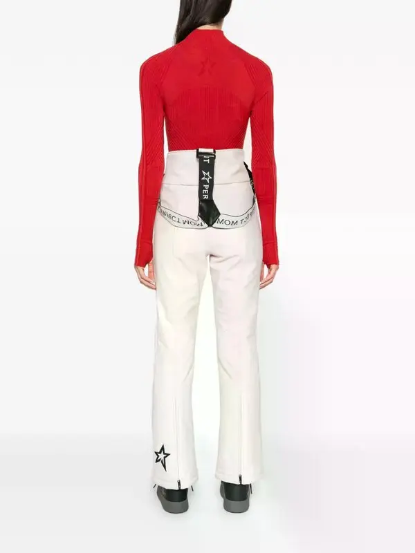 Perfect Moment Ribbed-knit Zip-up Base Layer