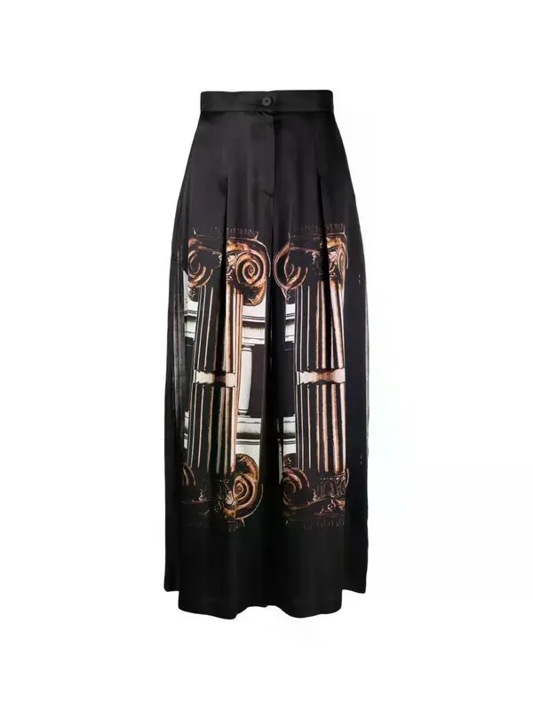 TESSITURA Column-print Wide-leg Trousers