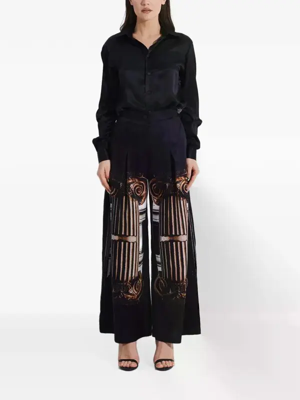 TESSITURA Column-print Wide-leg Trousers