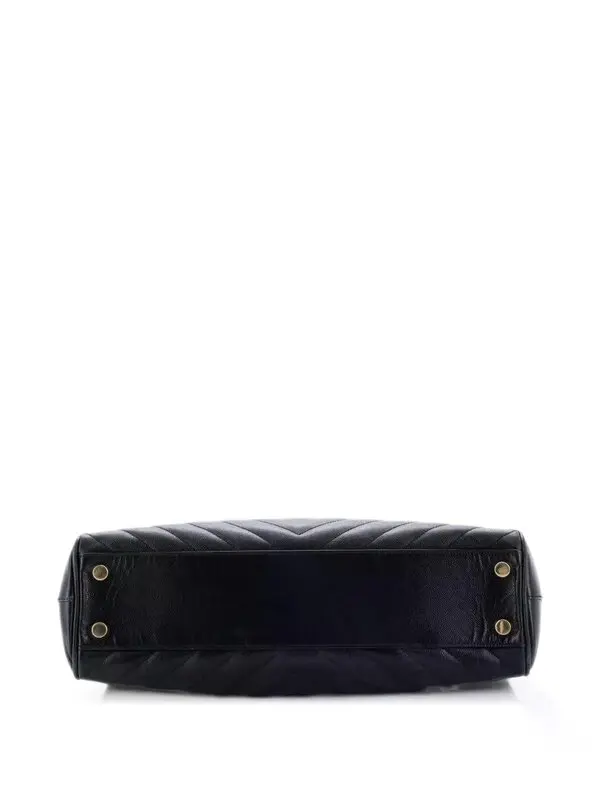Saint Laurent Classic Monogram Shopper Matelasse Chevron Leather Large Tote Bag