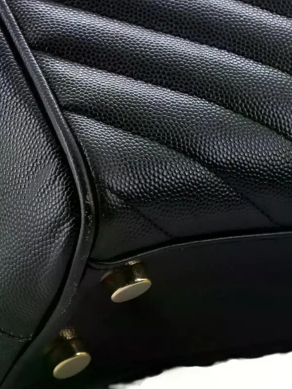 Saint Laurent Classic Monogram Shopper Matelasse Chevron Leather Large Tote Bag