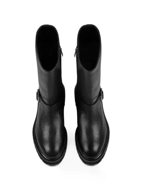 DOUCAL'S Buckle-detail Grained-leather Boots