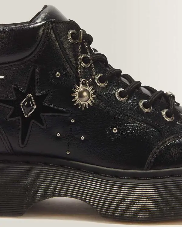 Dr. Martens Buzz Whimsigoth Eye Leather & Velvet Lace Up Boots