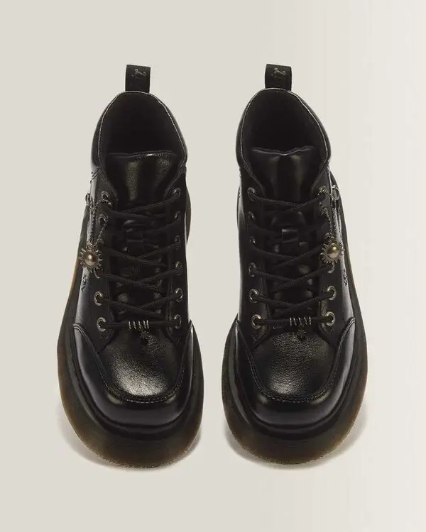Dr. Martens Buzz Whimsigoth Eye Leather & Velvet Lace Up Boots