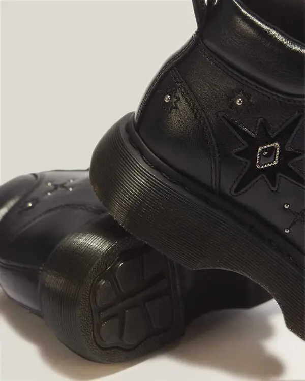 Dr. Martens Buzz Whimsigoth Eye Leather & Velvet Lace Up Boots